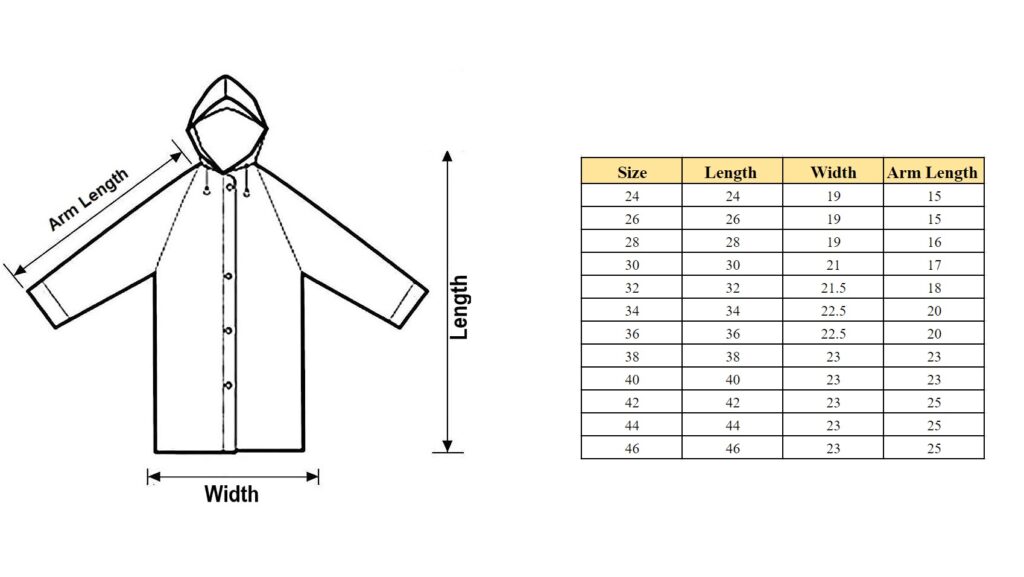Kids Raincoat: Available in 12 sizes - PVC Rubberized Material